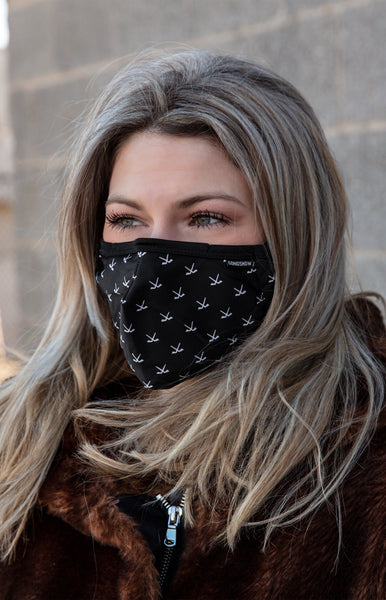 Hockey Stick Design 2-Layer Adjustable Reusable Polyester Face Mask ...